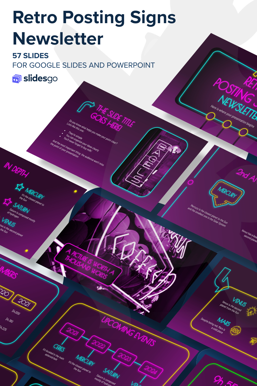 Retro Posting Signs Newsletter | Google Slides & PowerPoint
