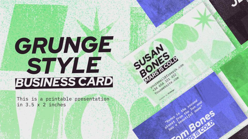 Tarjeta de visita estilo grunge | Google Slides y PowerPoint