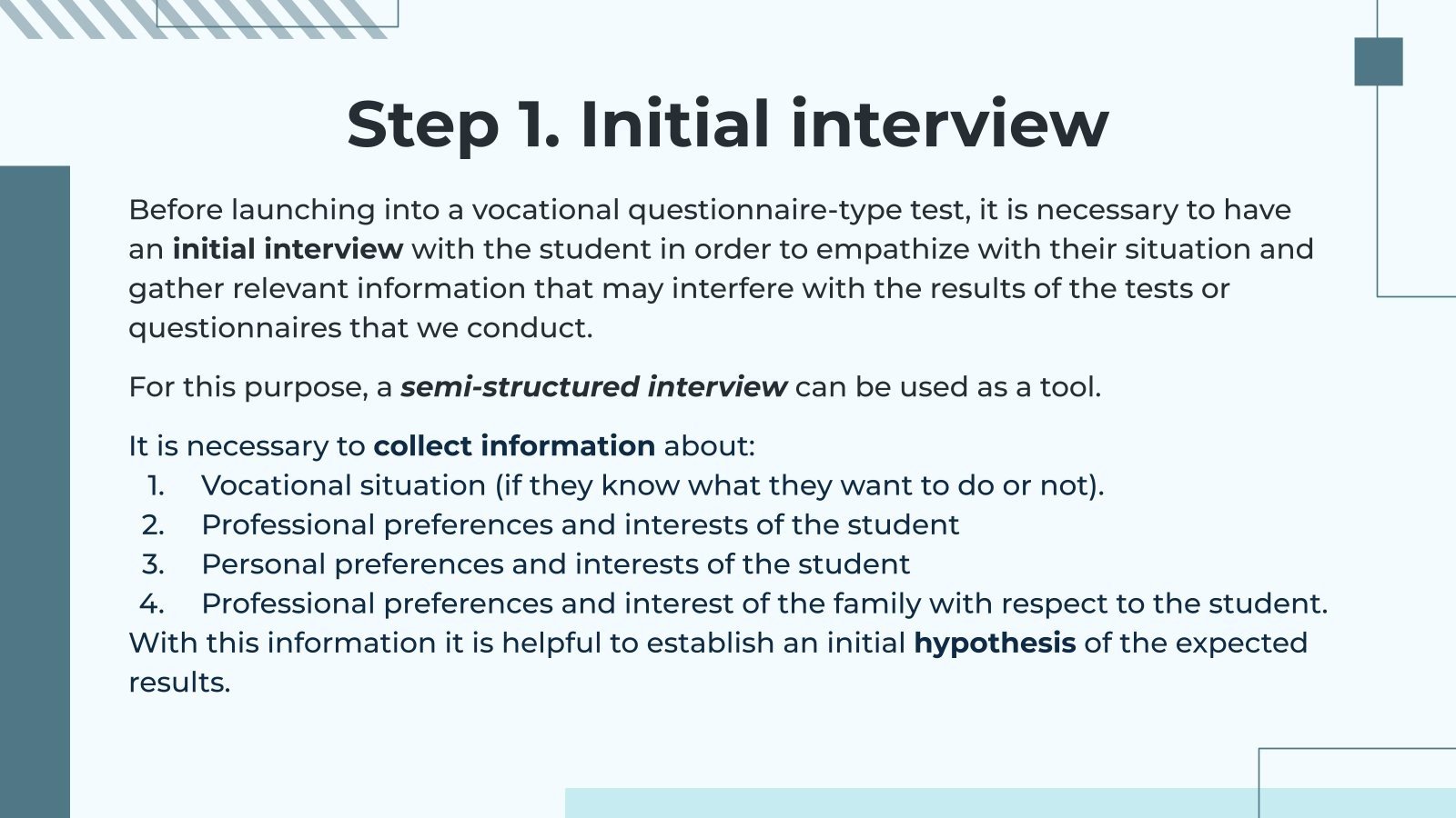 Phases of the Vocational Guidance Process | Google Slides