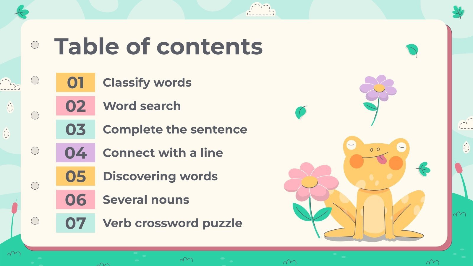 Activity Booklet: Adjectives, Nouns and Verbs