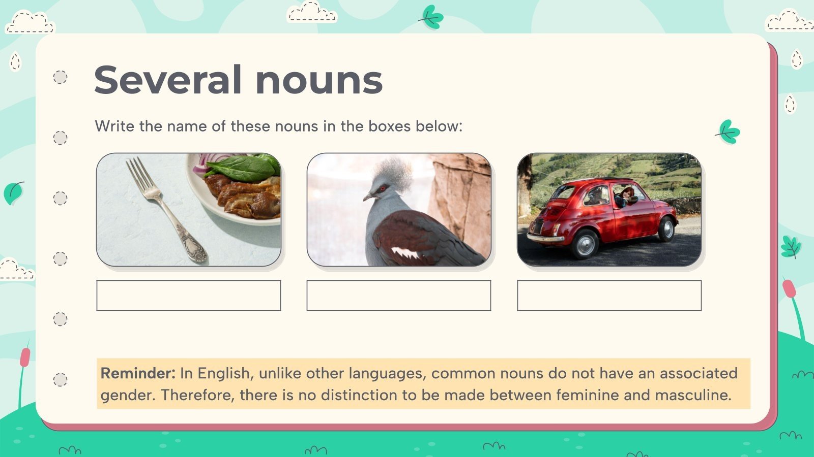 Activity Booklet: Adjectives, Nouns and Verbs