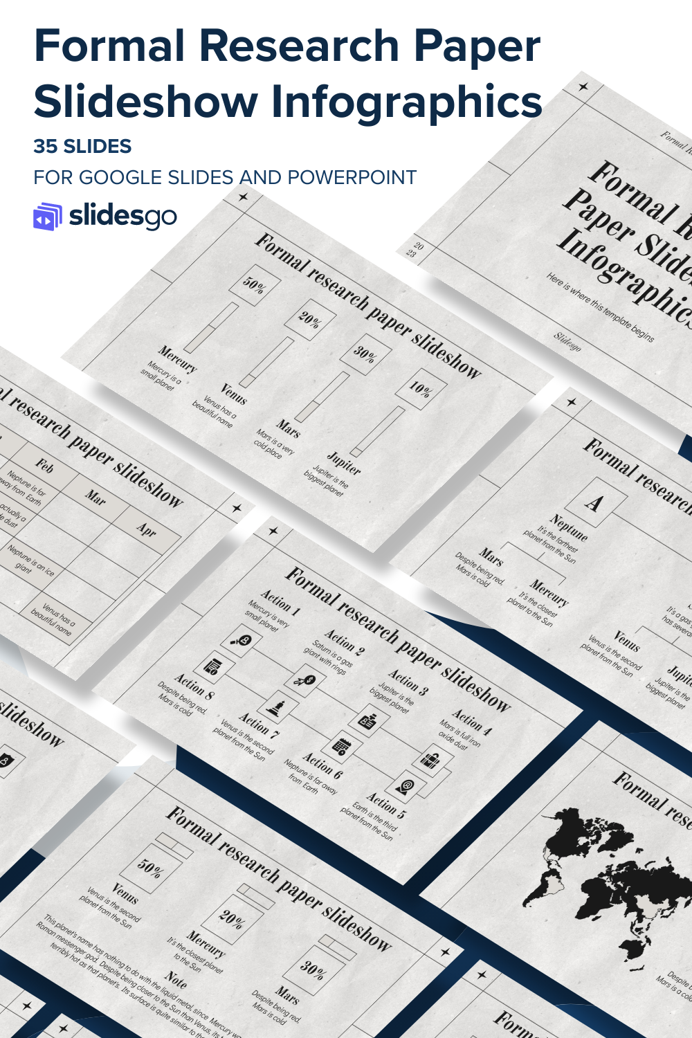 Formal Research Paper Slideshow Infographics | Google Slides