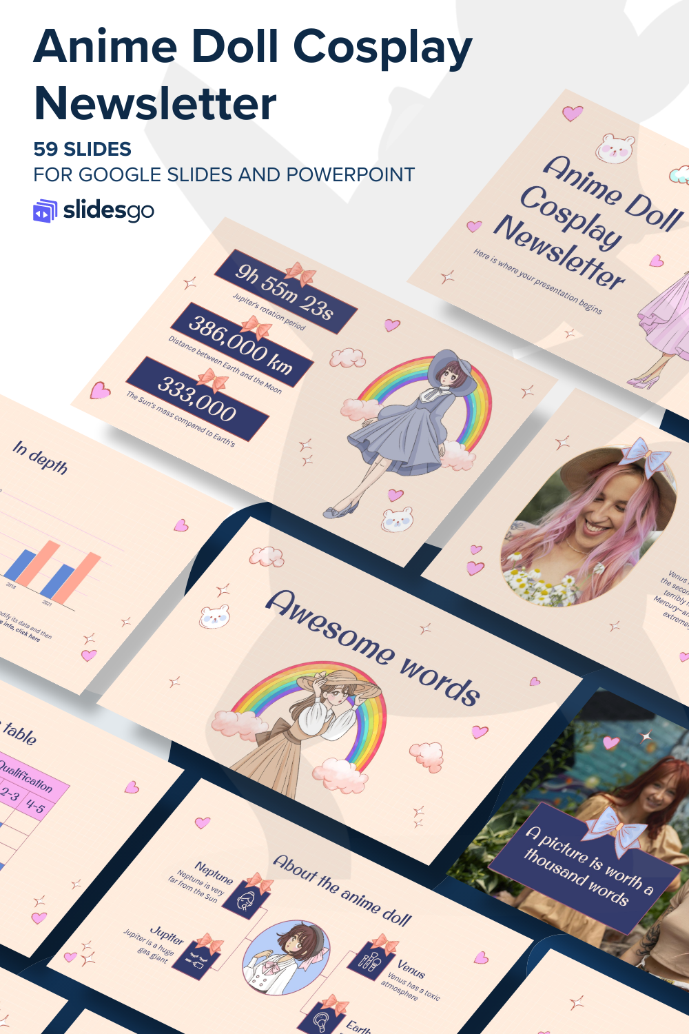 Anime Doll Cosplay Newsletter | Google Slides & PowerPoint