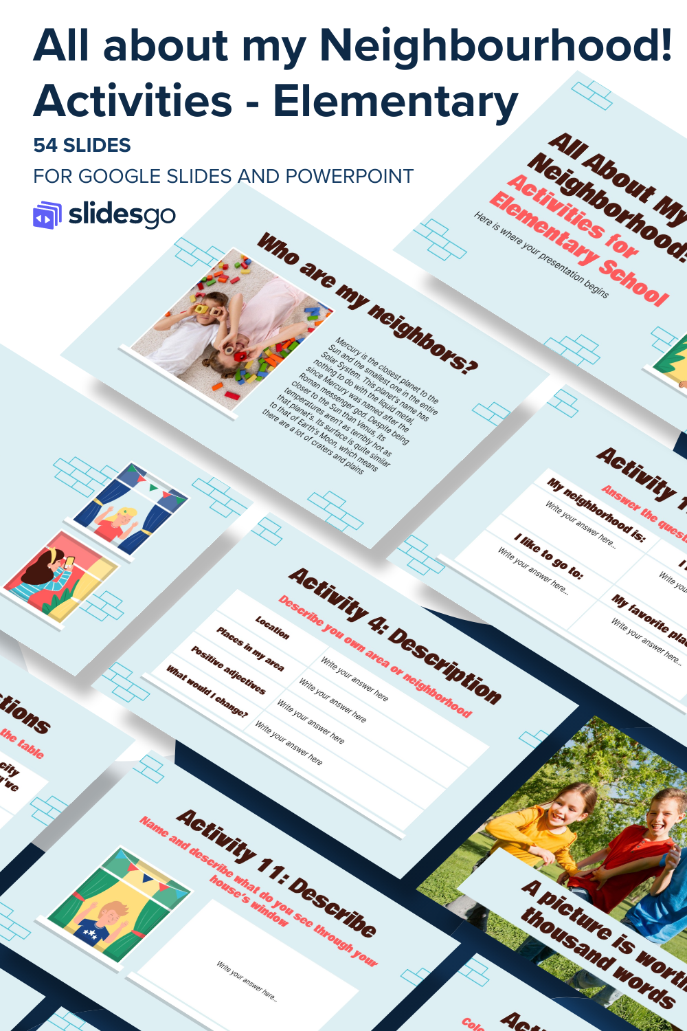 All about my Neighborhood! - Activities for Elementary