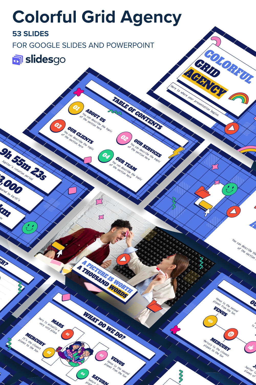 Colorful Grid Agency | Google Slides and PowerPoint template