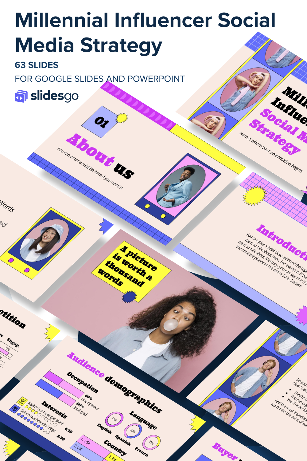 Millennial Influencer Social Media Strategy | Google Slides