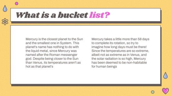 Bucket List Assignment for Middle School | Google Slides