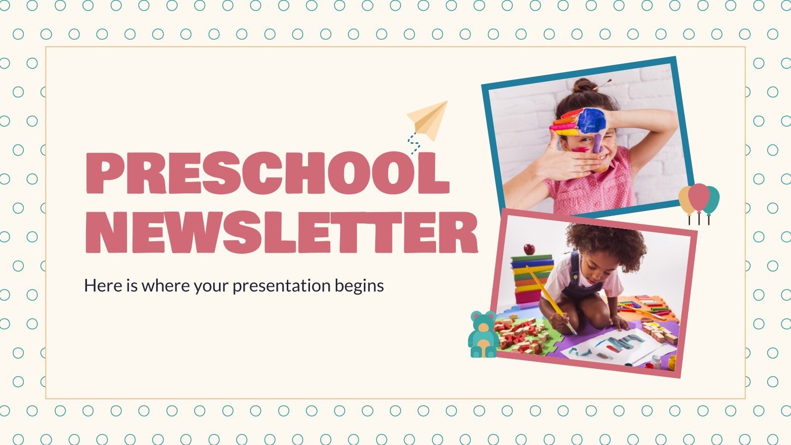 Preschool Newsletter Google Slides & PowerPoint template