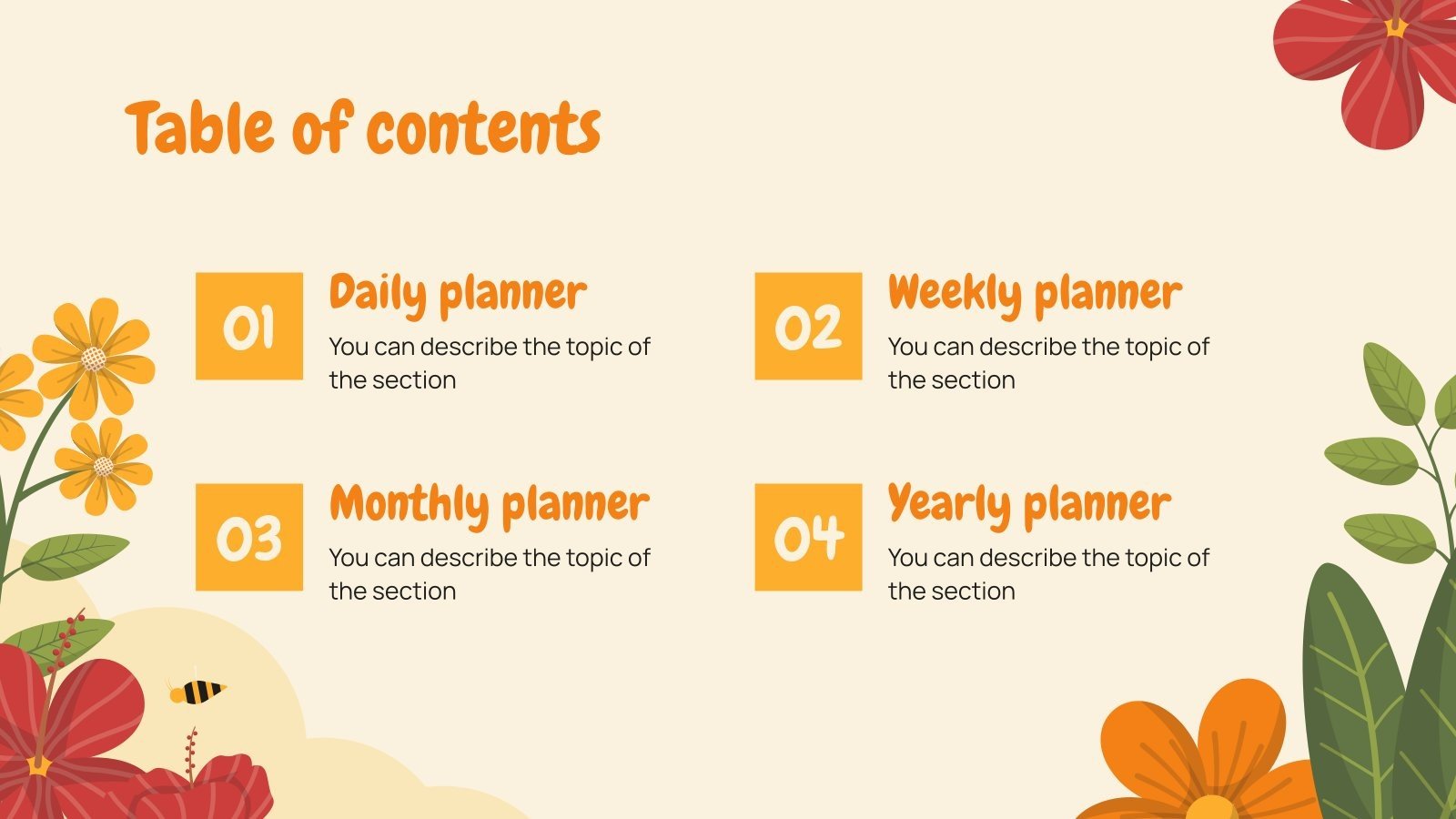 Spring Personal Organizer | Google Slides & PPT