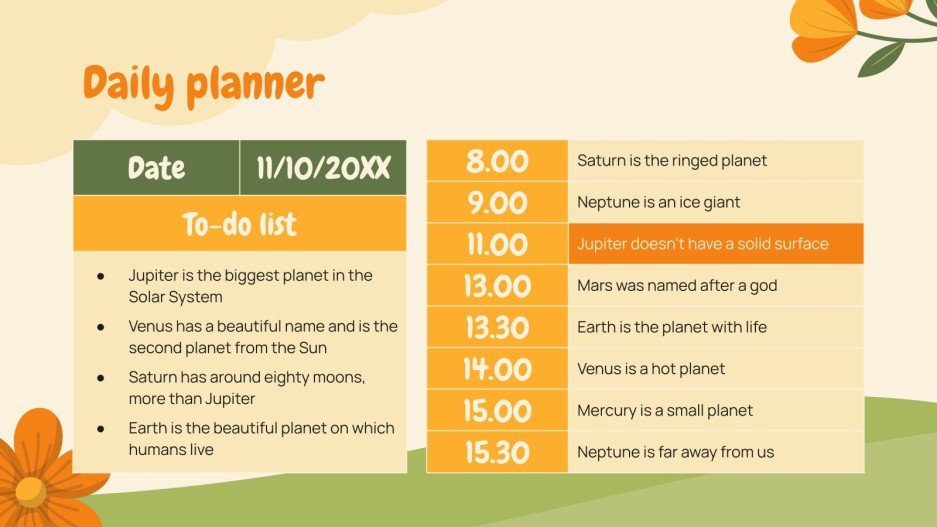 Spring Personal Organizer | Google Slides & PPT