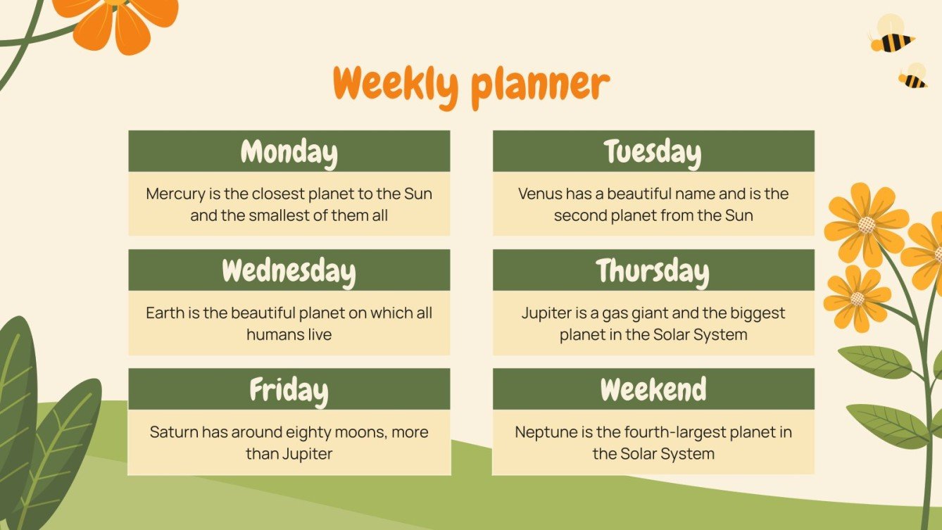 Spring Personal Organizer | Google Slides & PPT