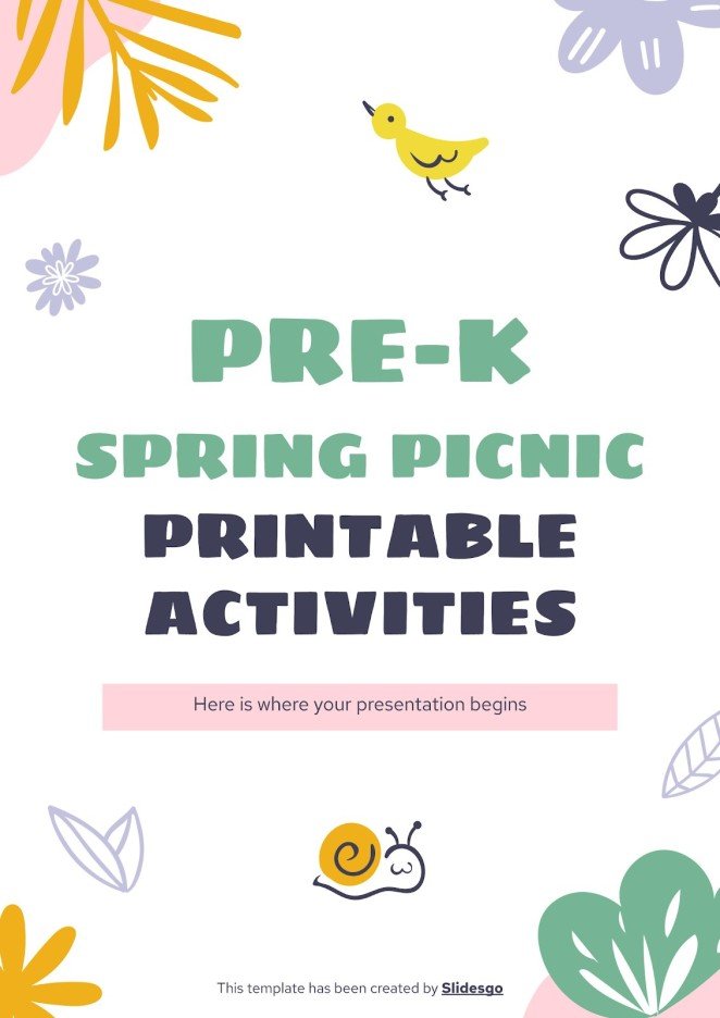 Pre-K Spring Picnic Printable Activities | Google Slides