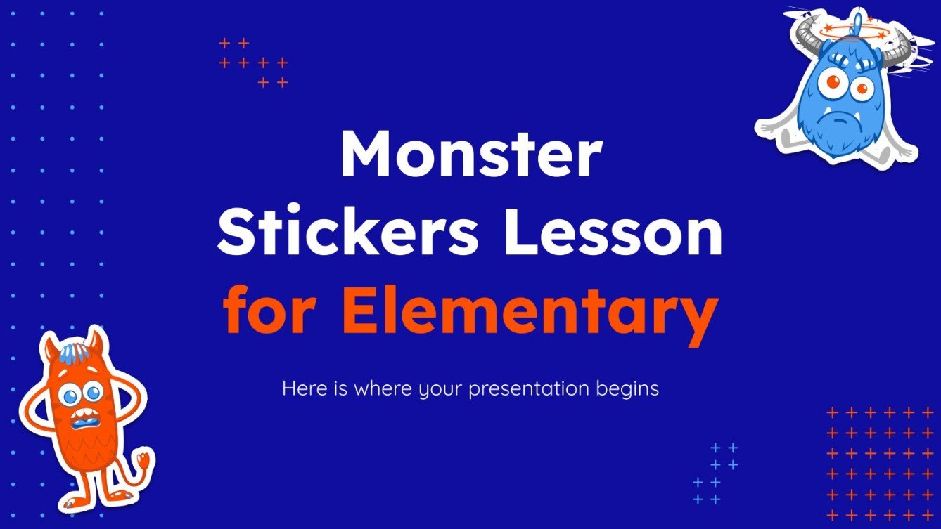 Monster Stickers Lesson for Elementary | Google Slides & PPT