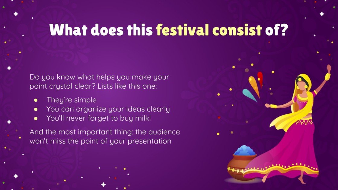 Enjoy Holi Festival! | Google Slides and PowerPoint template