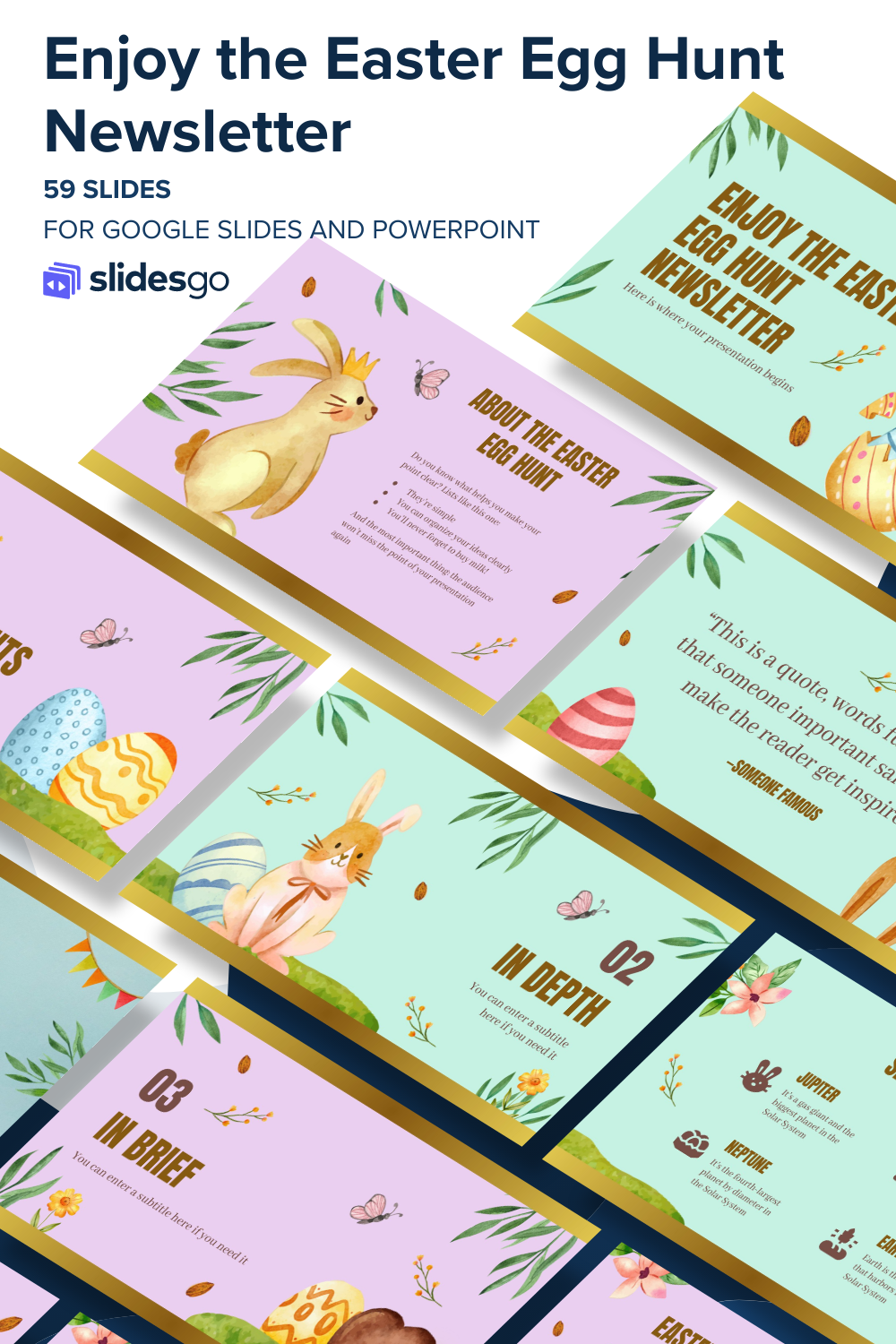 Enjoy the Easter Egg Hunt Newsletter | Google Slides & PPT