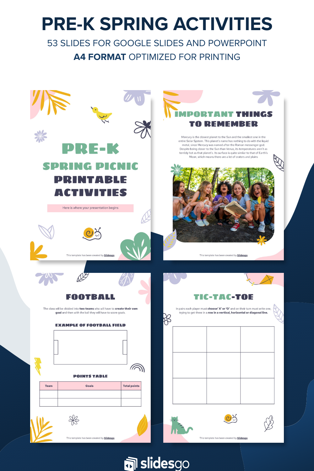 Pre-K Spring Picnic Printable Activities | Google Slides