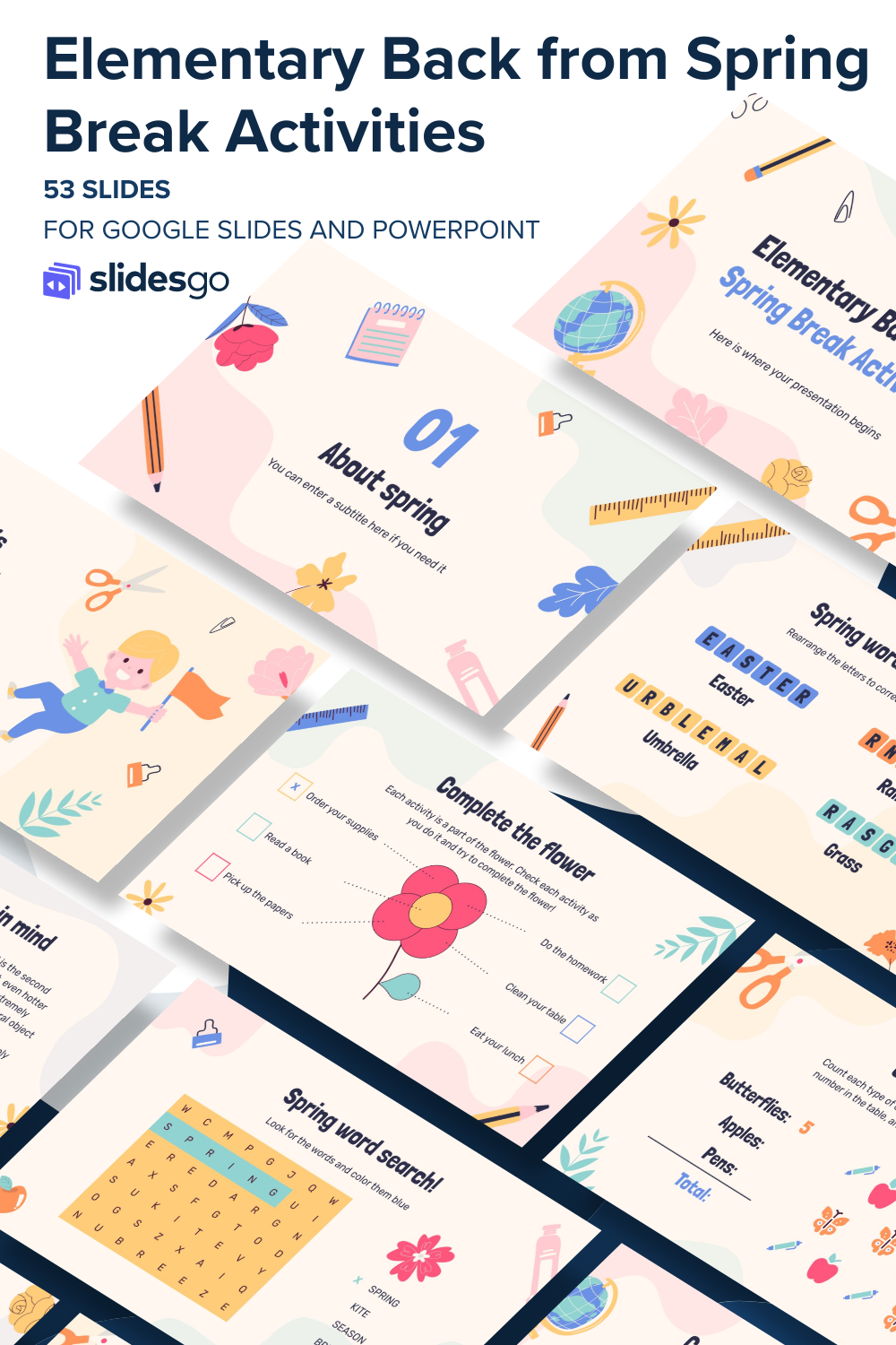 Elementary Back from Spring Break Activities | Google Slides