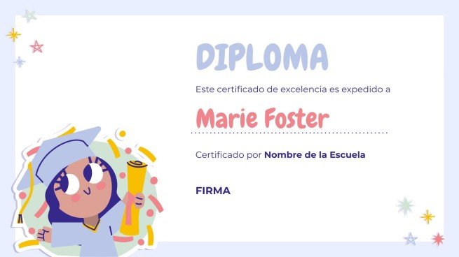 Certificados e diplomas para educação com cores doces