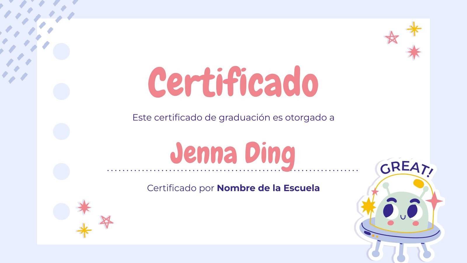 Certificados e diplomas para educação com cores doces