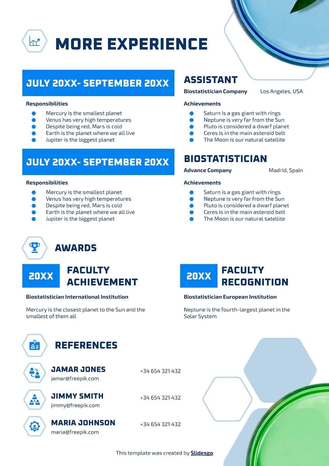 Biostatistician CV | Google Slides & PowerPoint