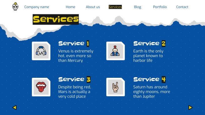 Punk Revival Style Website Design | Google Slides & PPT