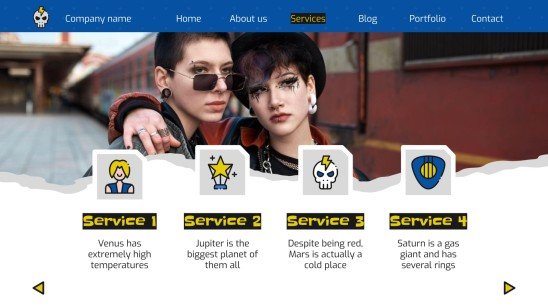 Punk Revival Style Website Design | Google Slides & PPT