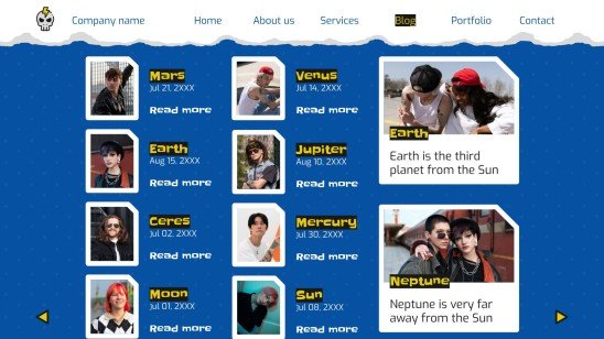 Punk Revival Style Website Design | Google Slides & PPT
