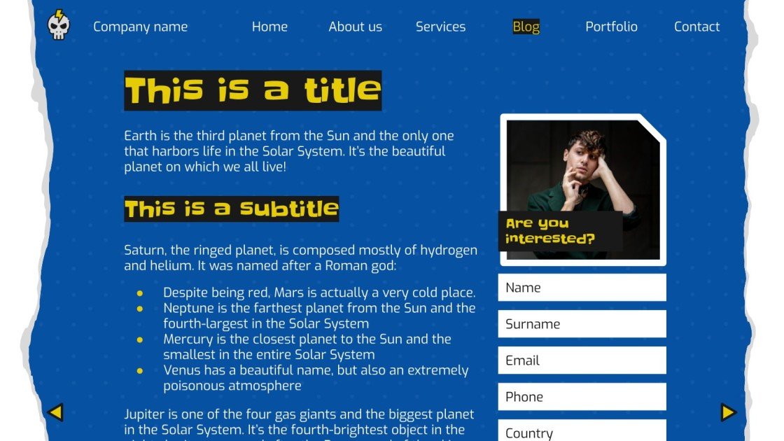 Punk Revival Style Website Design | Google Slides & PPT