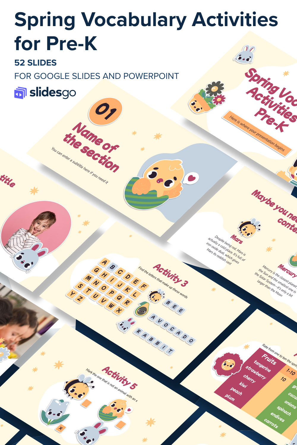 Spring Vocabulary Activities for Pre-K | Google Slides & PPT