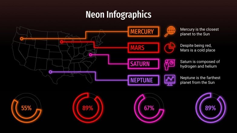 Neon Infographics | Google Slides theme & PowerPoint template