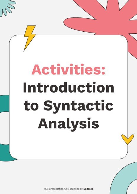 Activities: Introduction to Syntactic Analysis
