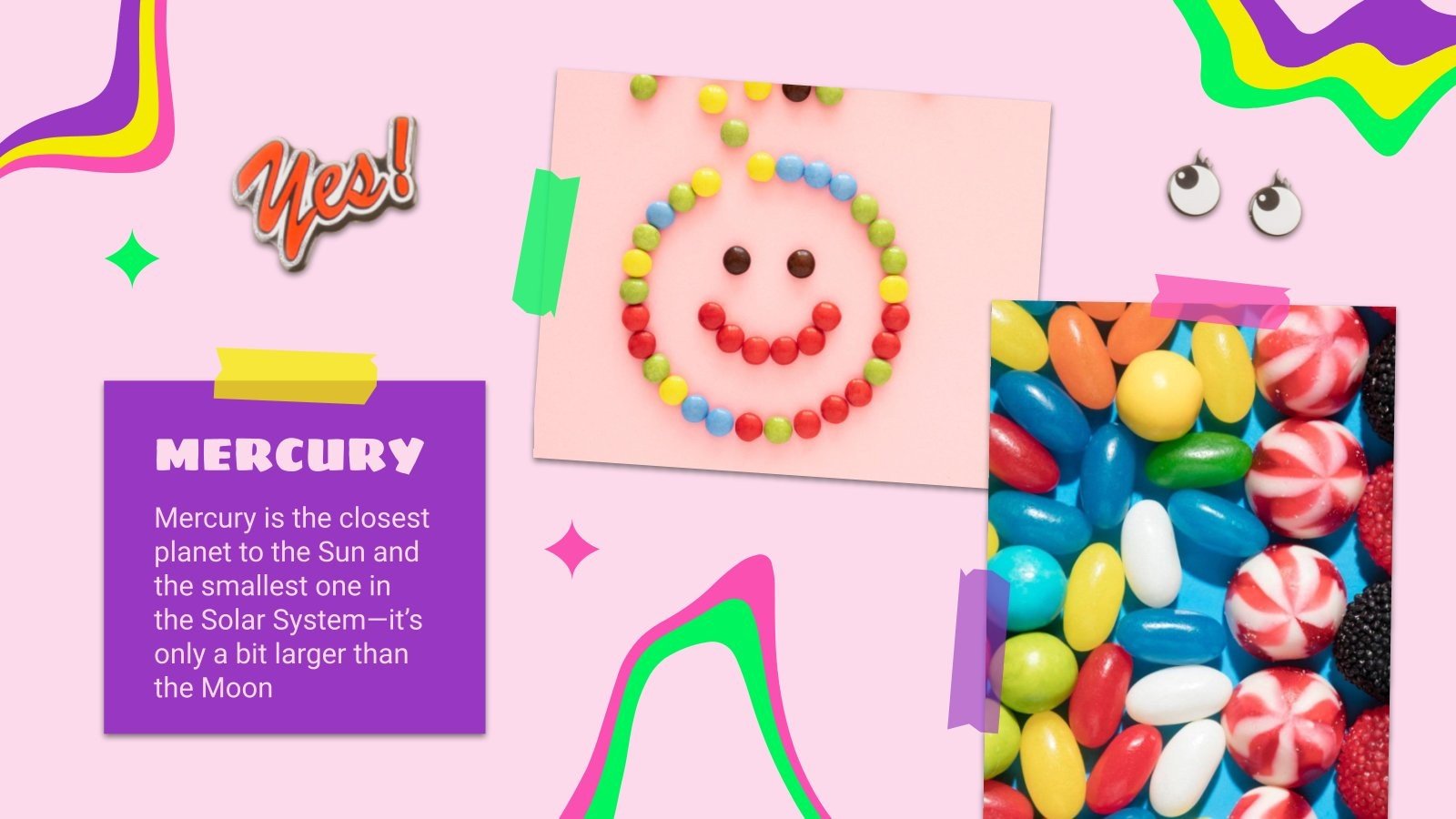 Moodboard com estética kidcore retrô | Google Slides e PPT