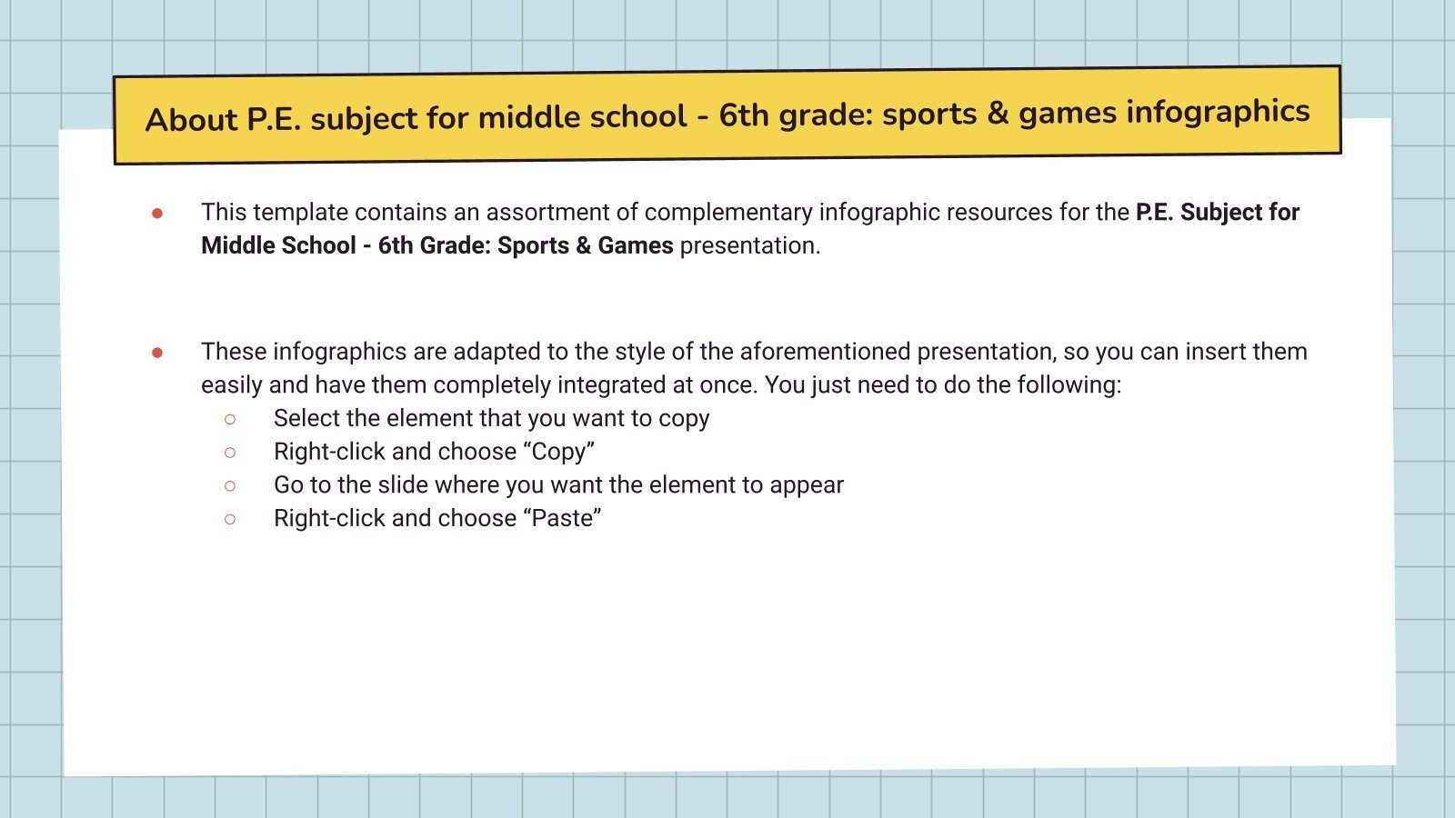 P.E. Subject for Middle School: Sports & Games Infographics