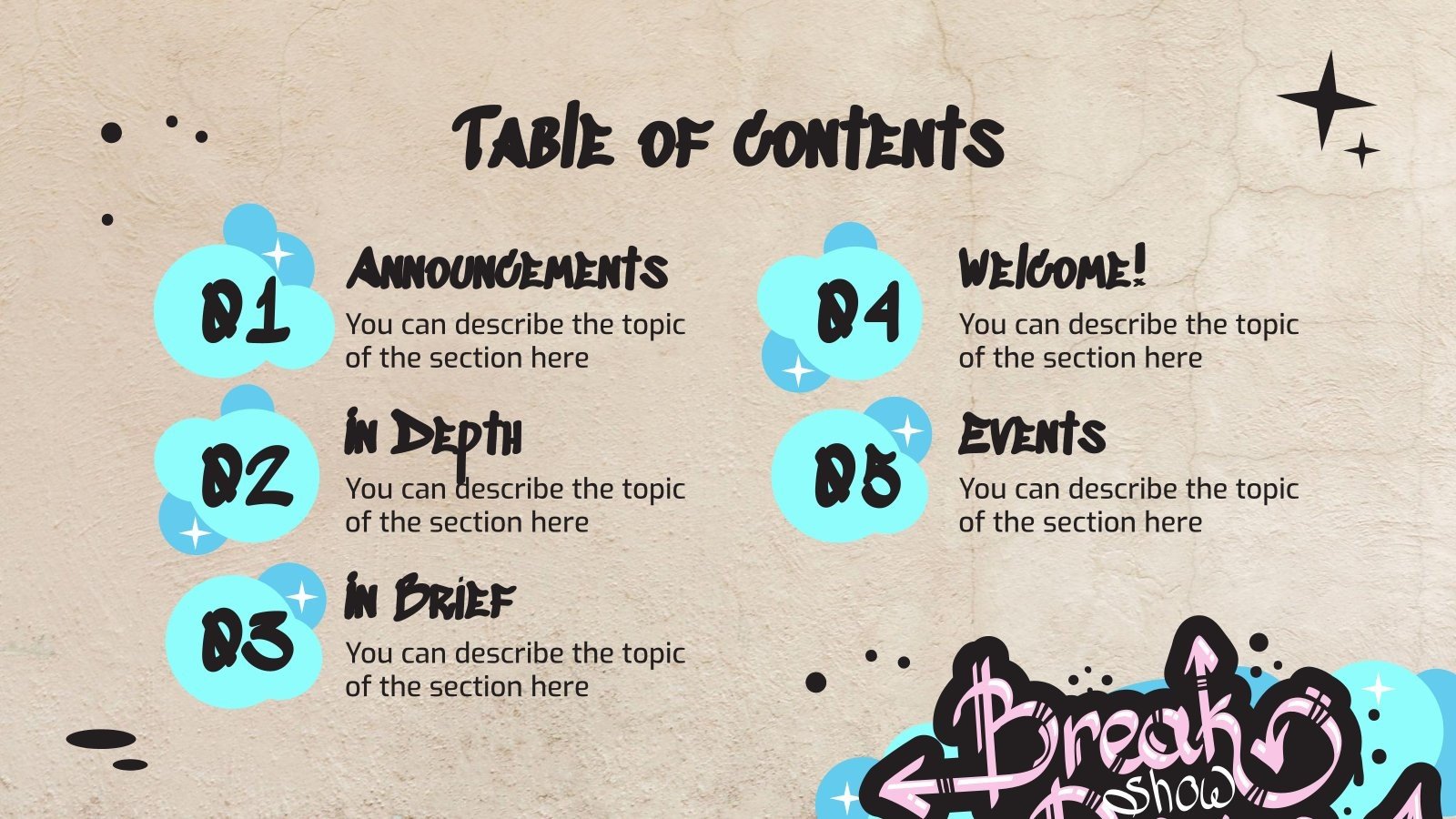 Graffiti Style Newsletter | Google Slides & PowerPoint