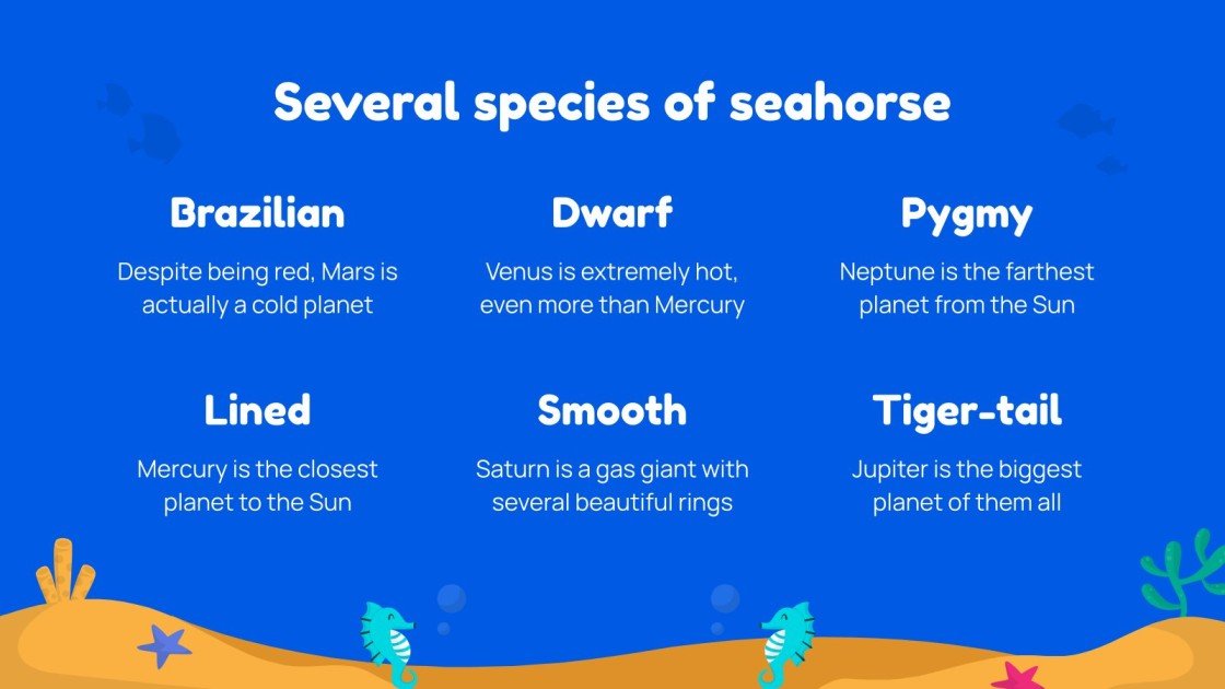 Science Subject for Elementary: Seahorse