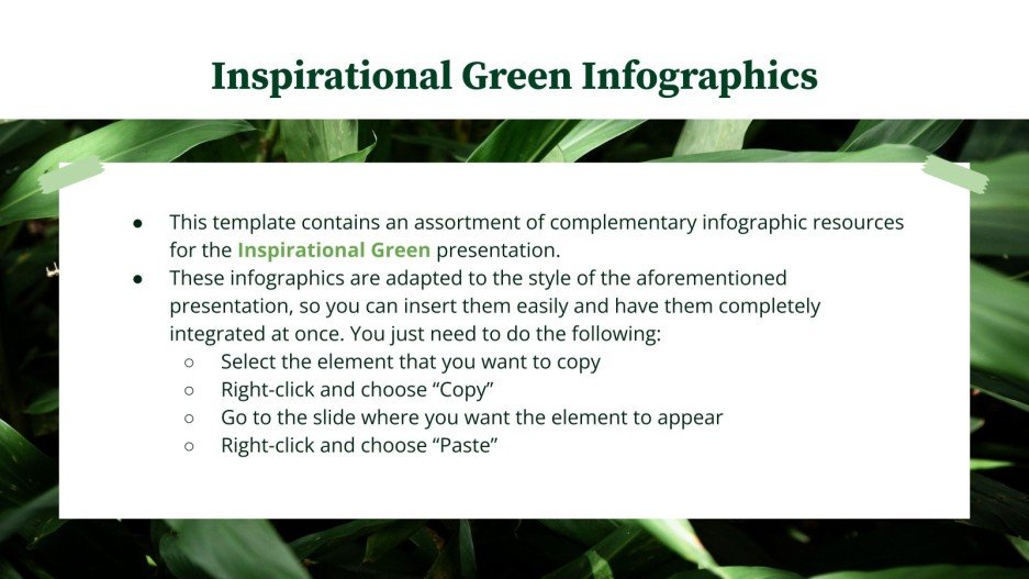 Inspirational Green Infographics | Google Slides & PPT