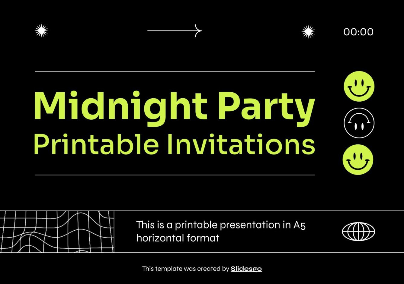 Midnight Party Printable Invitations | Google Slides & PPT
