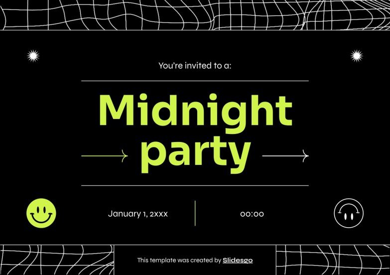 Midnight Party Printable Invitations | Google Slides & PPT