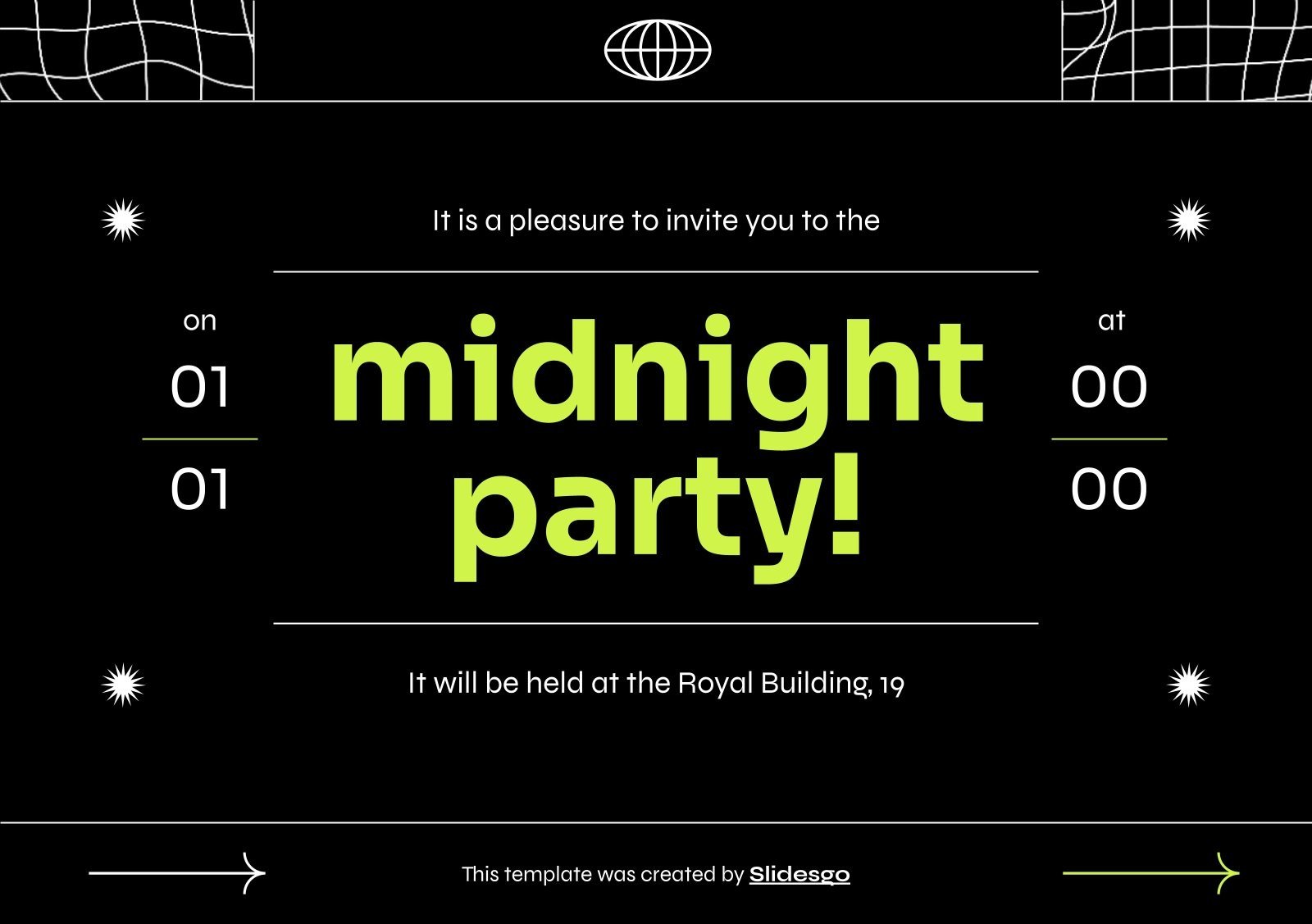Midnight Party Printable Invitations | Google Slides & PPT