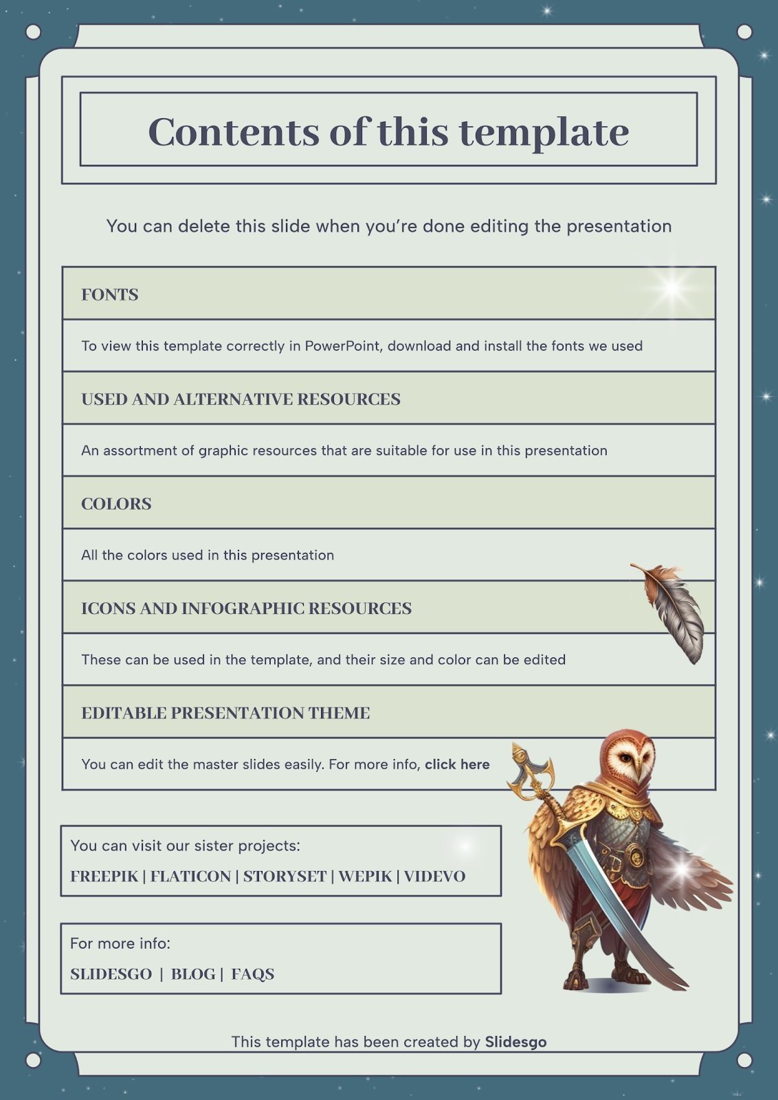 Dungeons and Creatures: Owlin Character Sheet
