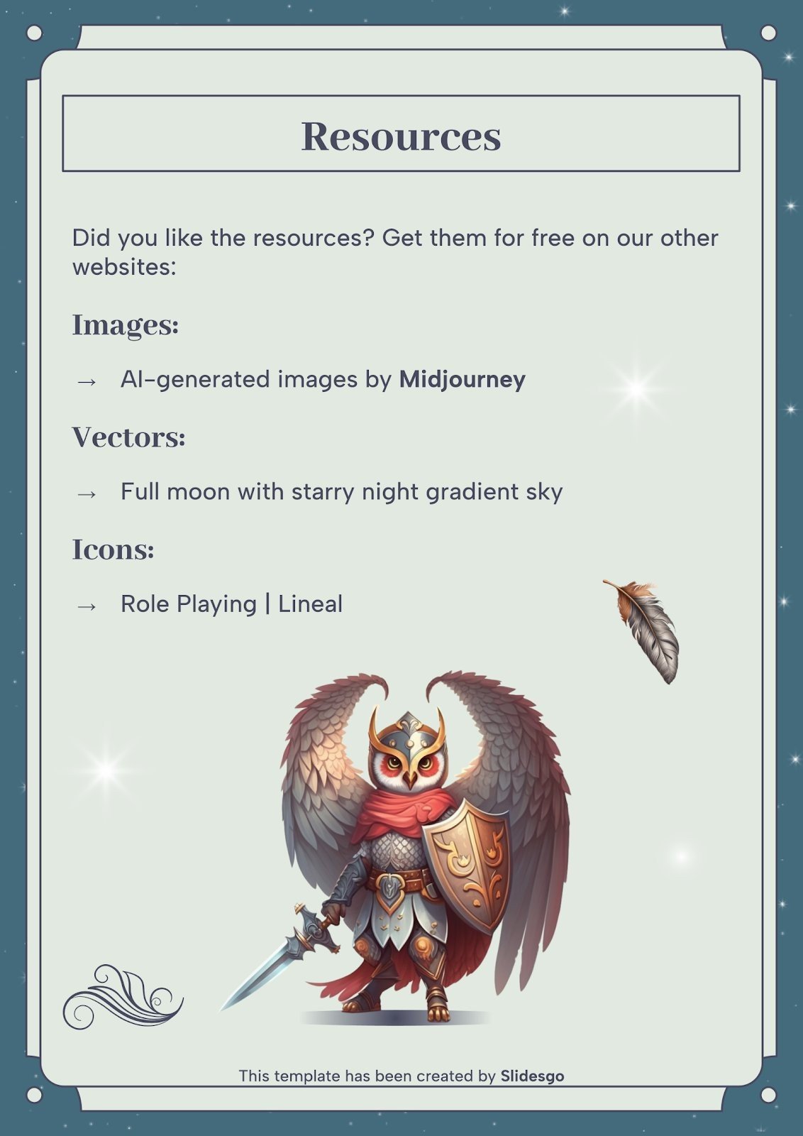 Dungeons and Creatures: Owlin Character Sheet