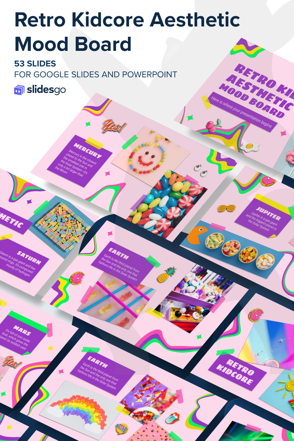 Retro Kidcore Aesthetic Mood Board | Google Slides & PPT