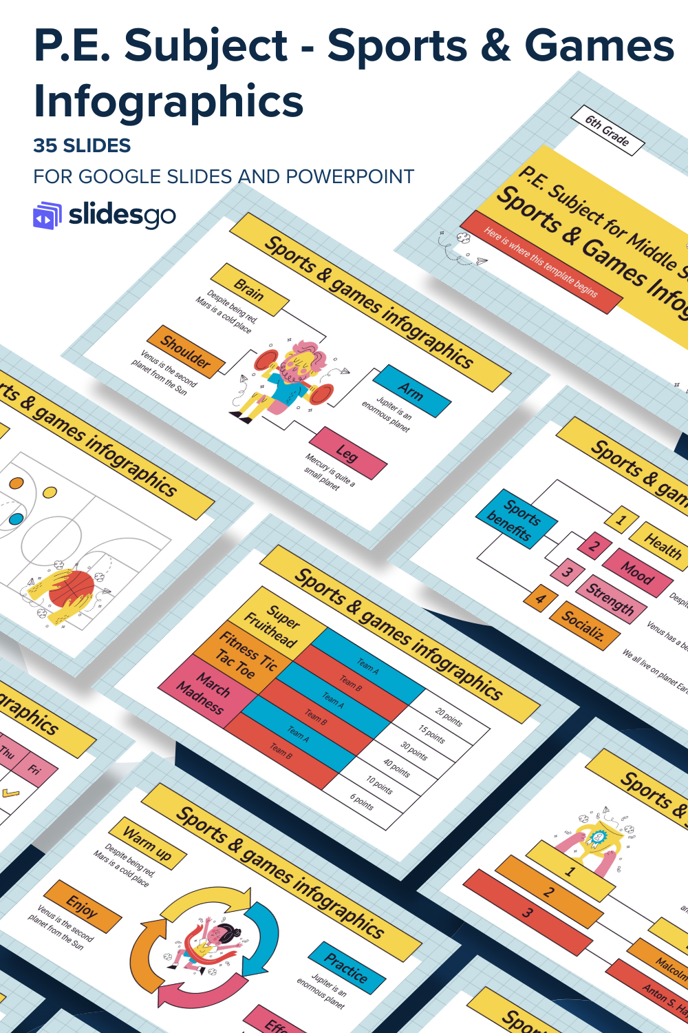 P.E. Subject for Middle School: Sports & Games Infographics