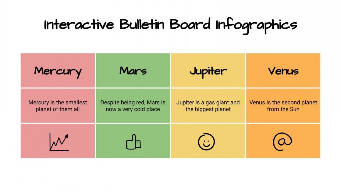 Interactive Bulletin Board Infographics for Google Slides & PPT