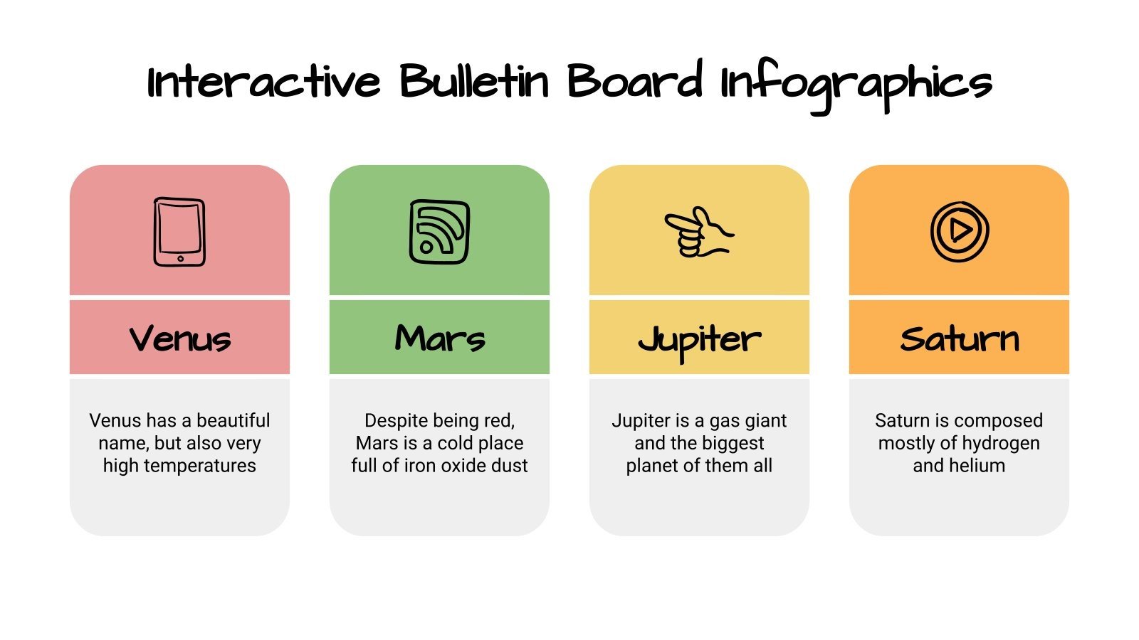 Interactive Bulletin Board Infographics for Google Slides & PPT