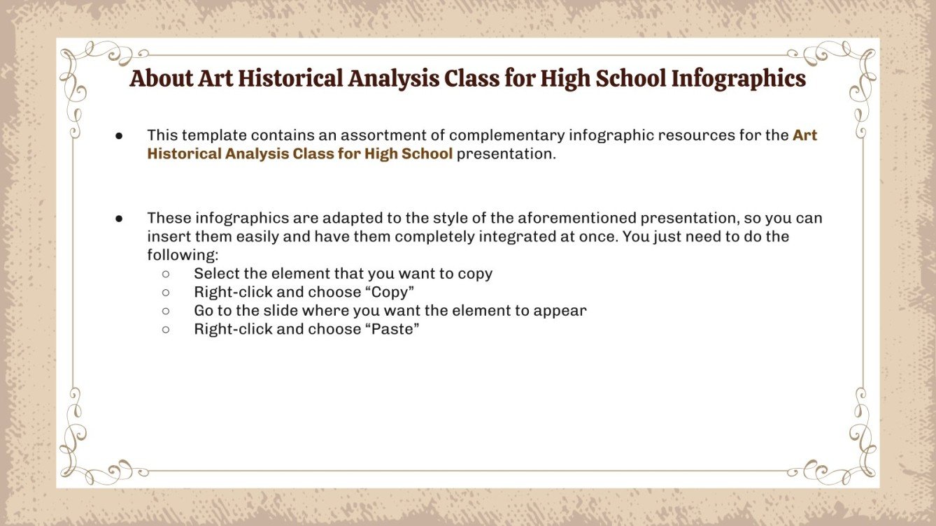 Art Historical Analysis Class for High School Infographics