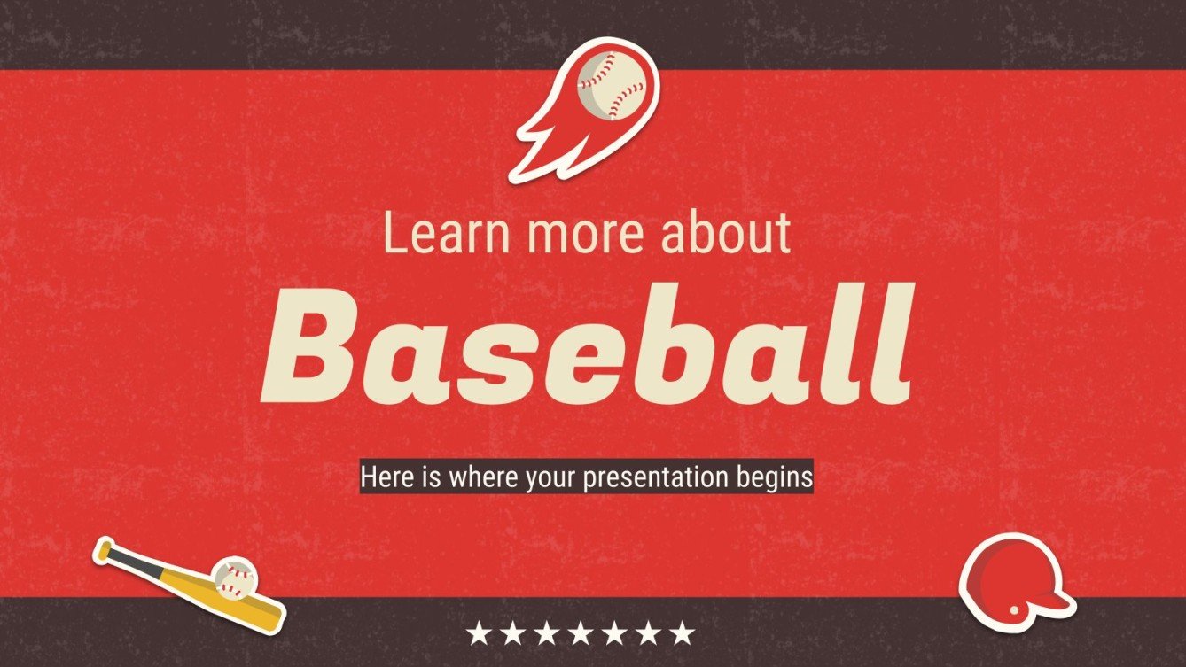 Plantillas gratis para Google Slides y PPT sobre béisbol
