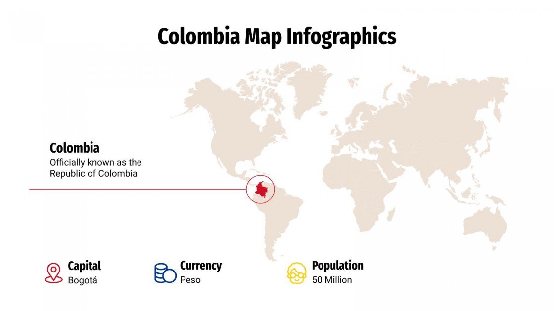 Mapas infográficos de Colombia | Tema de Google Slides y PPT