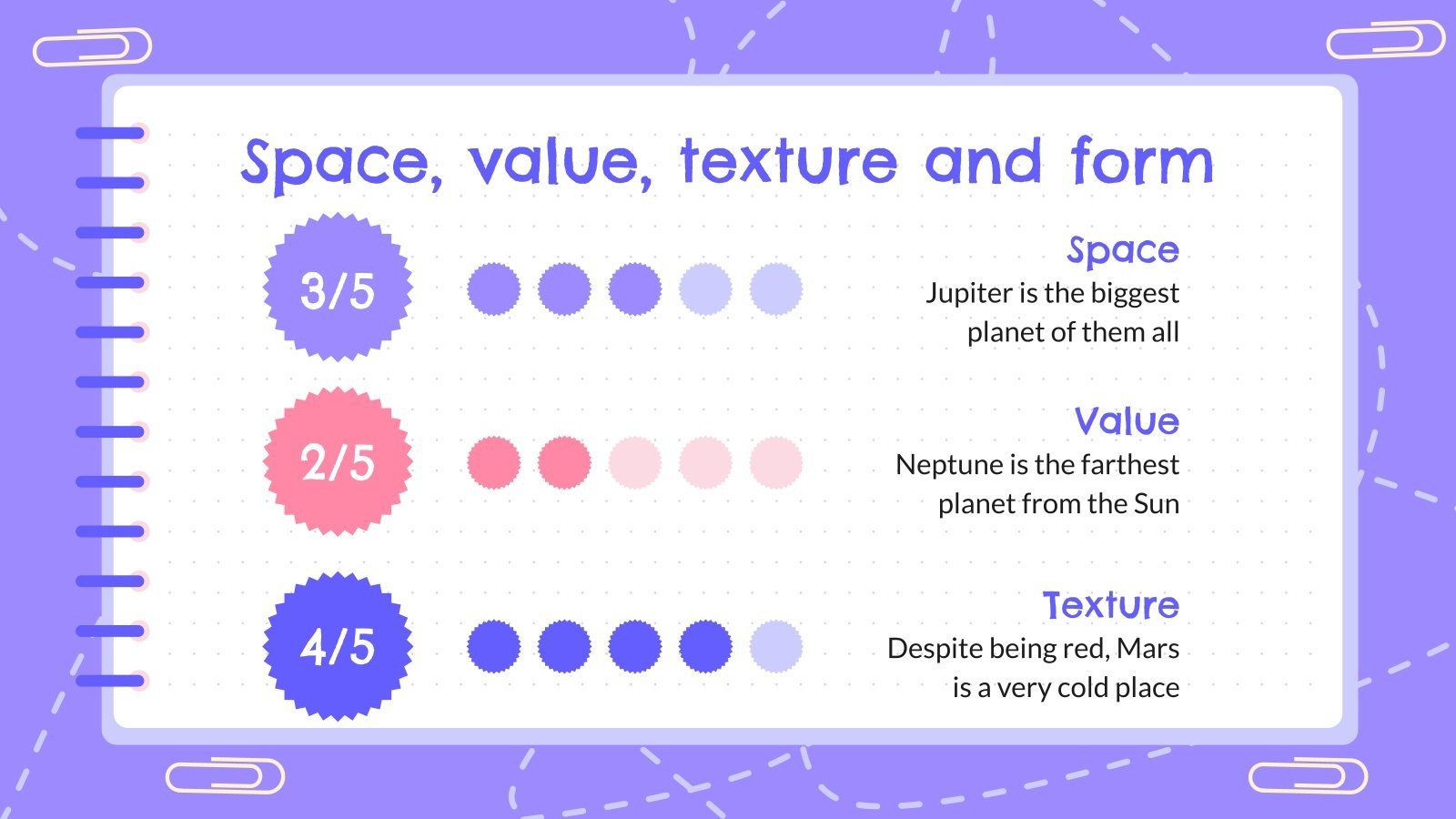 Art: Space, Value, Texture and Form Infographics