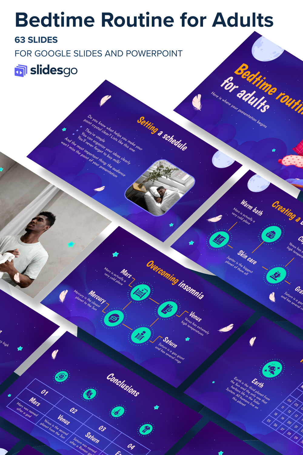Bedtime Routine for Adults | Google Slides and PowerPoint